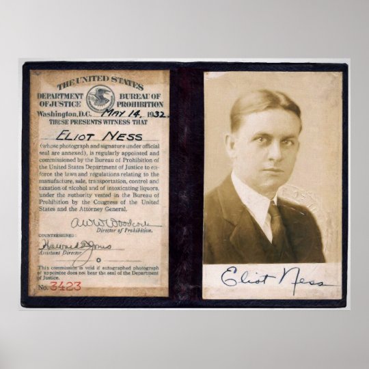 CHICAGO PROHIBITION AGENT ELIOT NESS UNTOUCHABLE POSTER | Zazzle.com