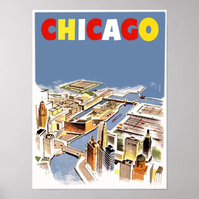 Chicago. Retro Style Travel poster | Zazzle
