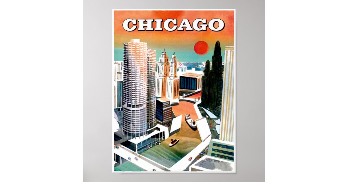 Chicago. Retro Style Travel poster | Zazzle