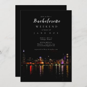 Chicago Skyline Bachelorette Party Invitation | Zazzle