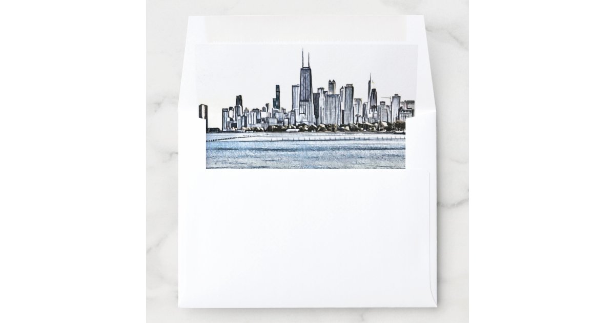 Chicago Skyline Envelope Liner | Zazzle