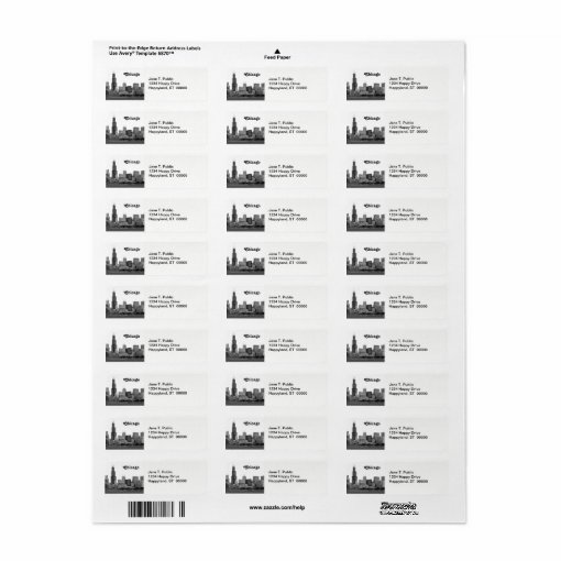 Chicago Skyline Etched Label | Zazzle