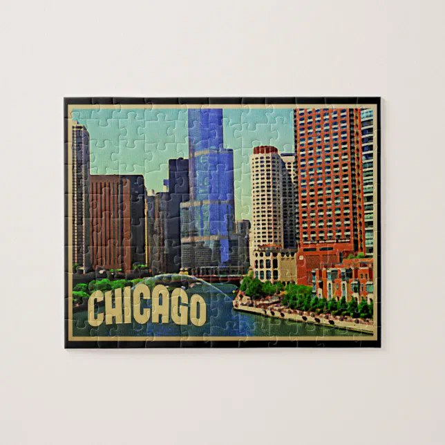 Chicago Skyline Jigsaw Puzzle | Zazzle