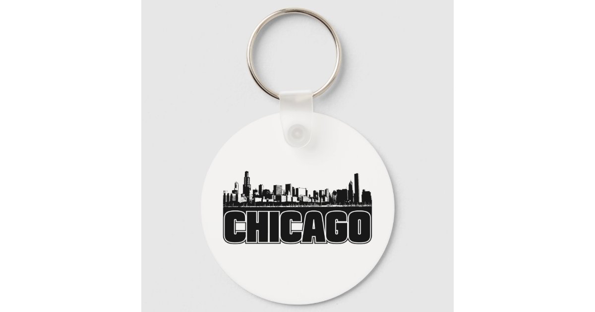 Chicago Skyline Keychain | Zazzle