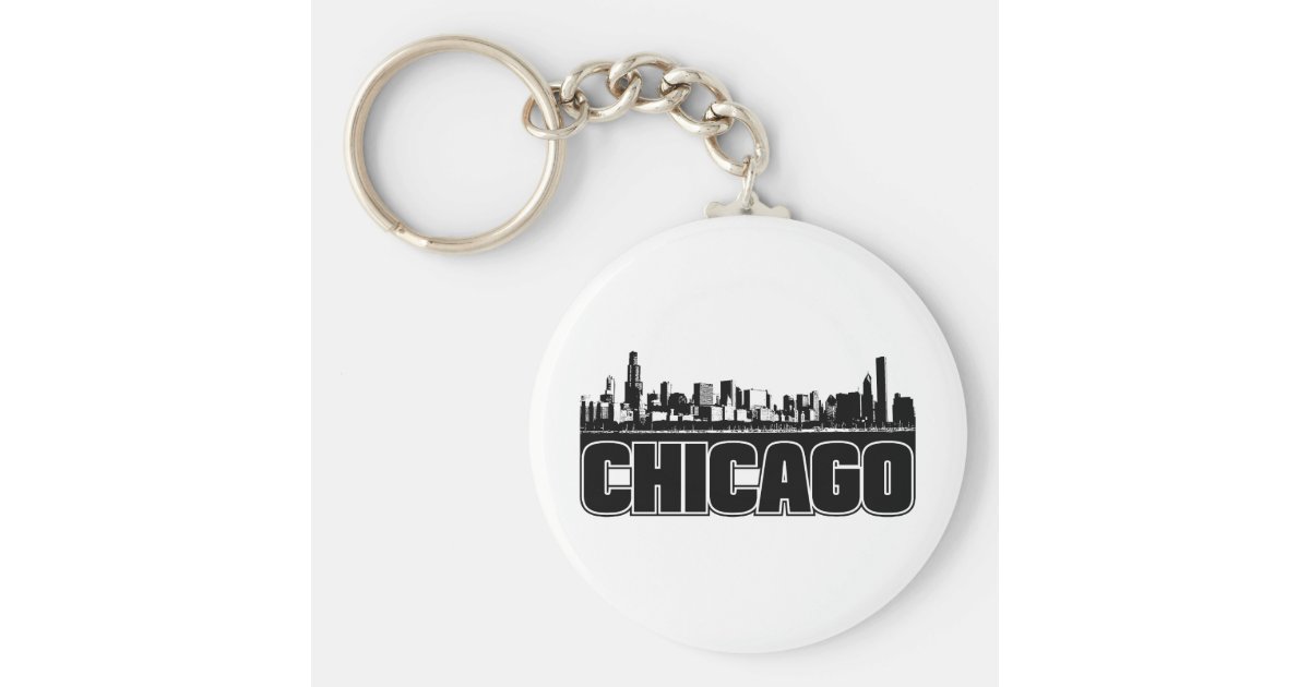Chicago Skyline Keychain | Zazzle