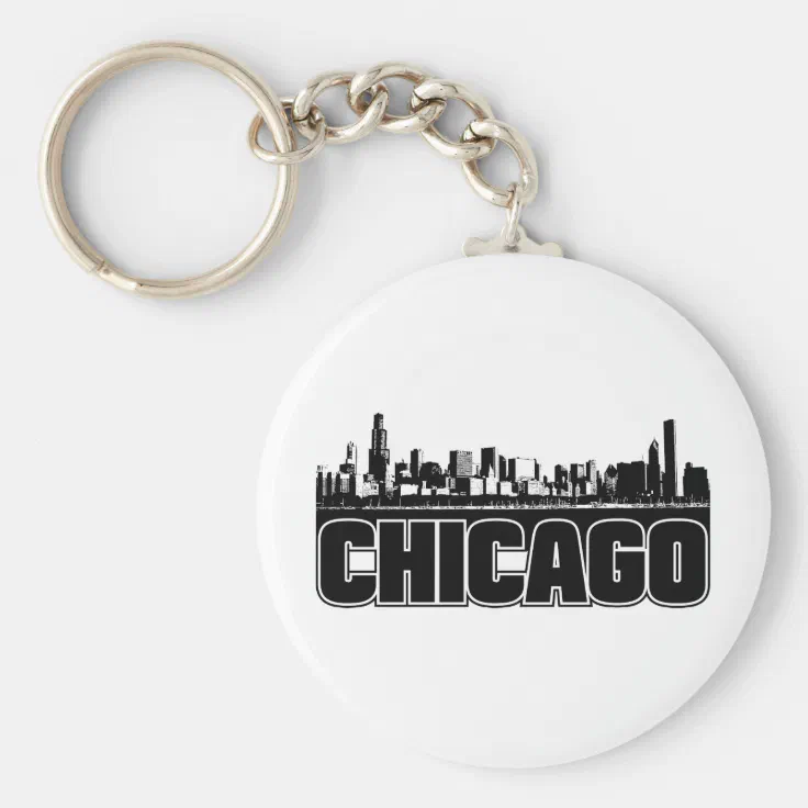 Chicago Skyline Keychain | Zazzle