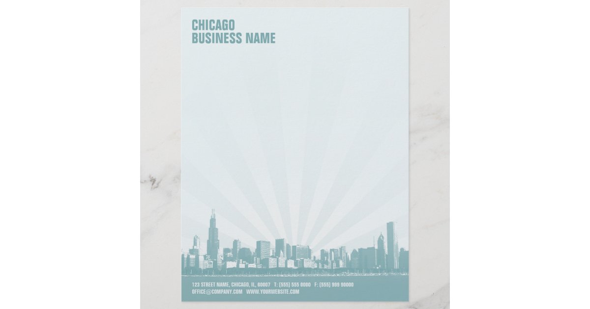 Chicago Skyline letterhead | Zazzle