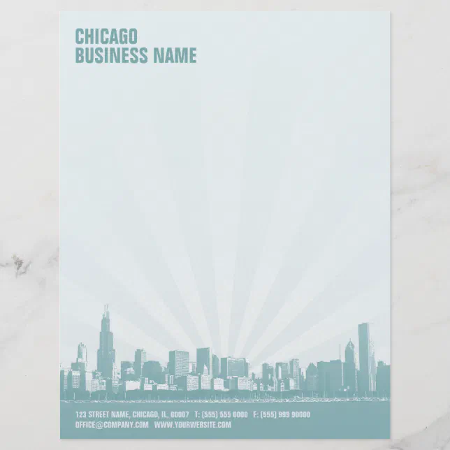 Chicago Skyline letterhead | Zazzle