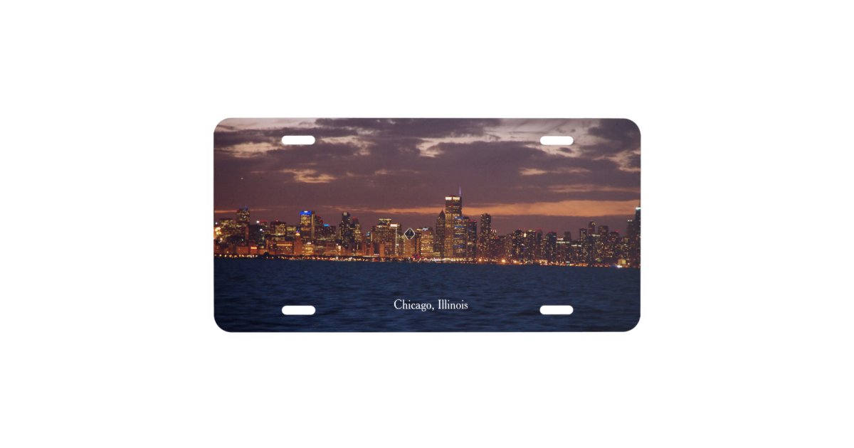 Chicago skyline license plate | Zazzle