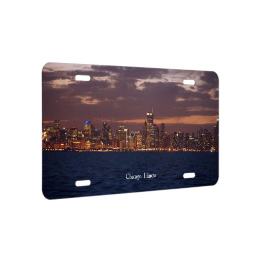 Chicago skyline license plate | Zazzle