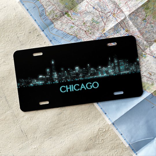 Chicago Skyline License Plate | Zazzle.com