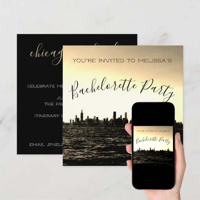 Chicago Skyline Party Invitation | Zazzle