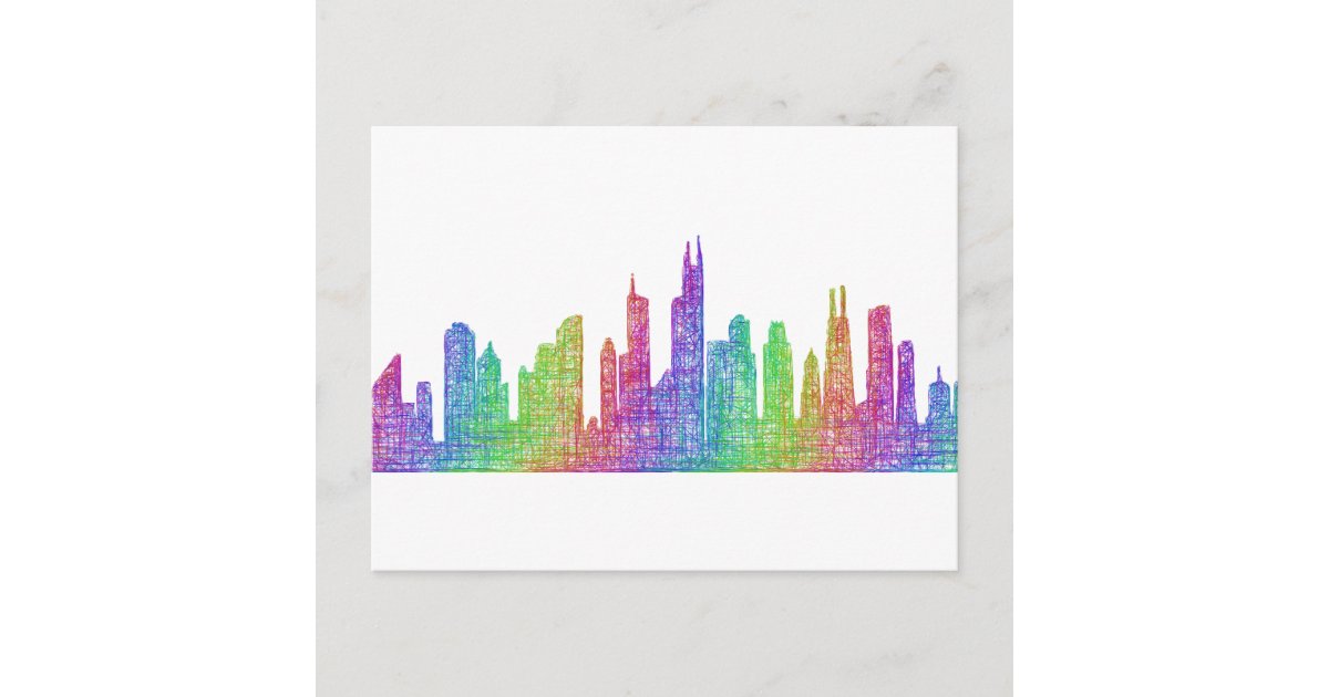 Chicago skyline postcard | Zazzle