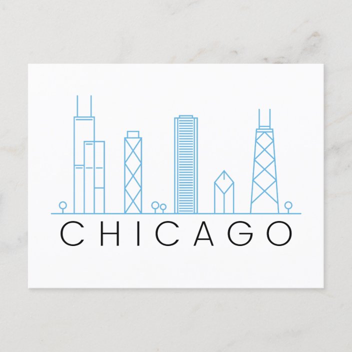 Chicago skyline postcard | Zazzle.com