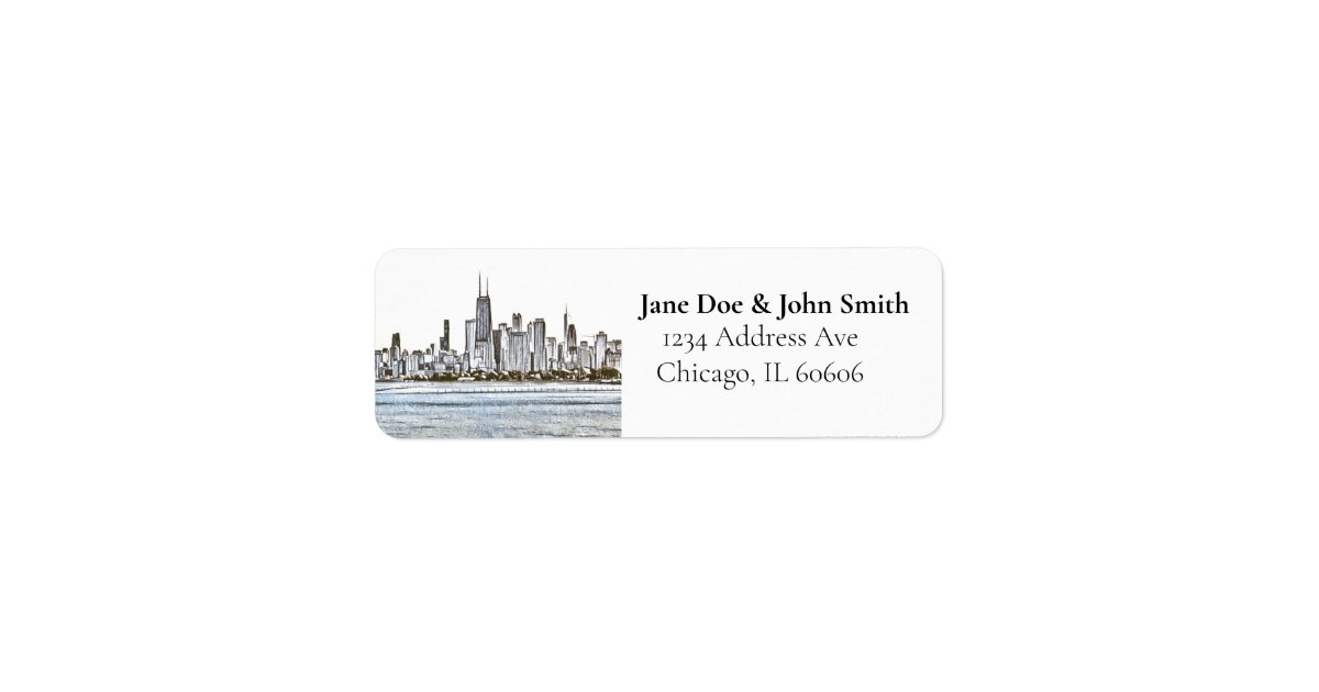 Chicago Skyline Return Address Labels | Zazzle
