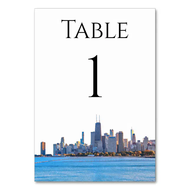 Chicago Skyline Table Numbers | Zazzle