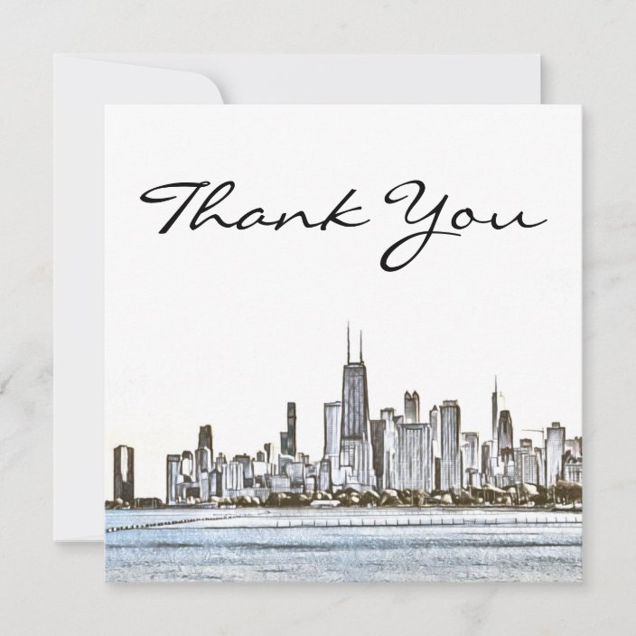 Chicago Skyline Thank You Card | Zazzle.com