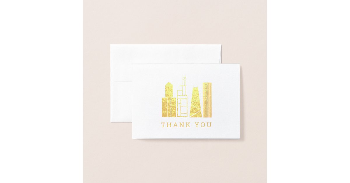 Chicago Skyline Thank You Card | Zazzle