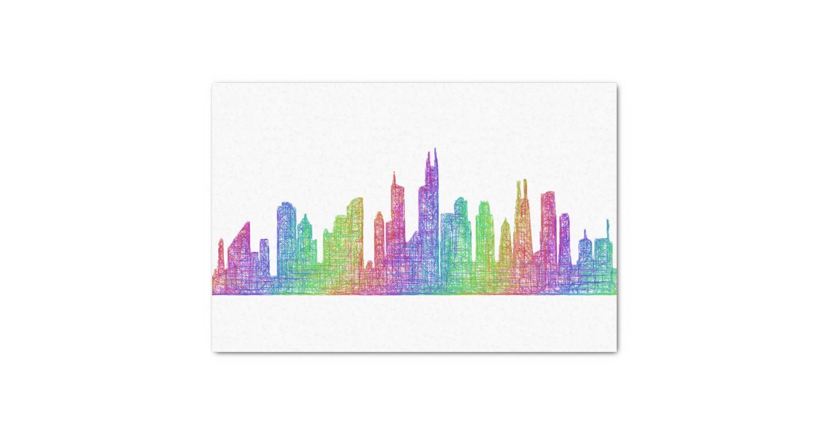Chicago skyline tissue paper | Zazzle