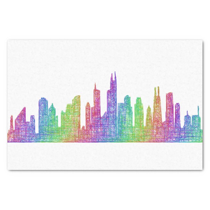 Chicago skyline tissue paper | Zazzle