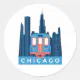 Chicago Skyline Vintage Travel Classic Round Sticker | Zazzle