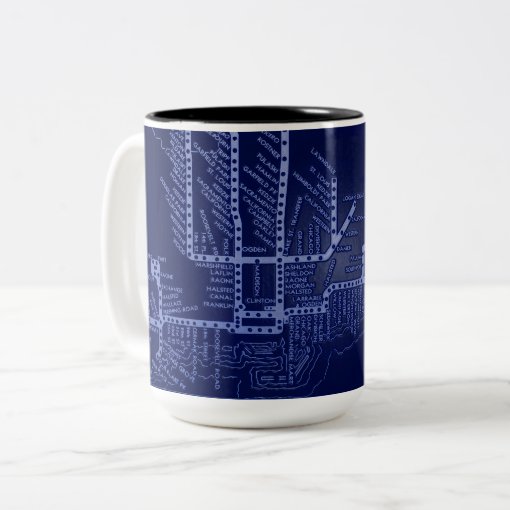 Chicago Subway Train Vintage System Map Route Two-Tone Coffee Mug | Zazzle