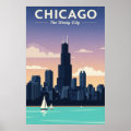 Chicago The Windy City Vintage Poster | Zazzle