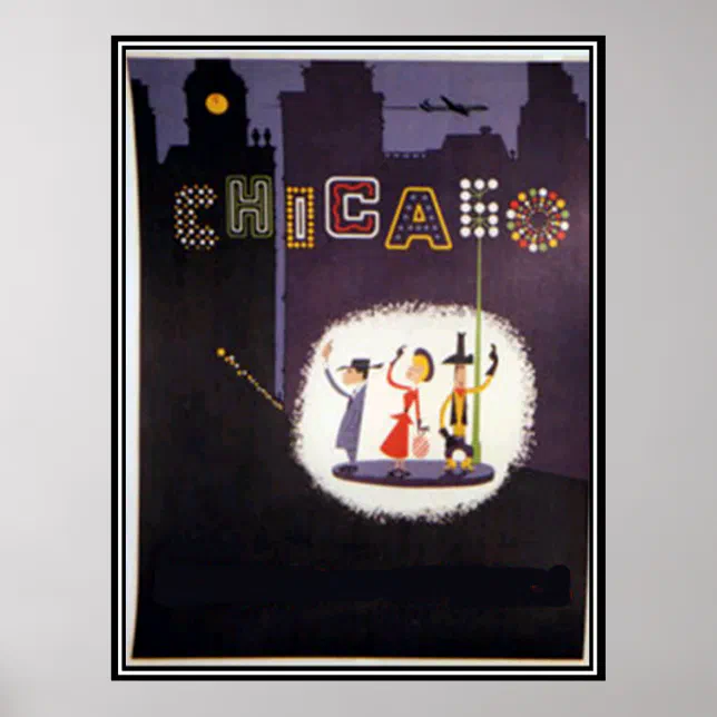 Chicago Vintage Poster Print | Zazzle