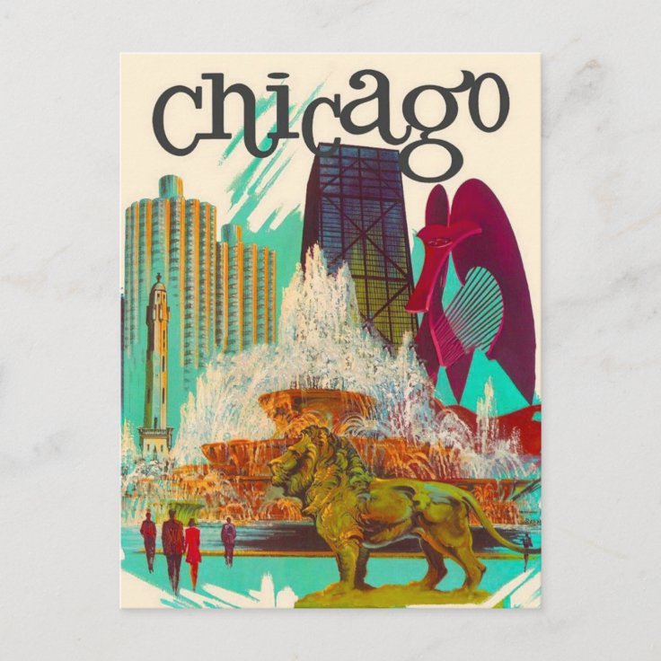 Chicago Vintage Travel Postcard | Zazzle