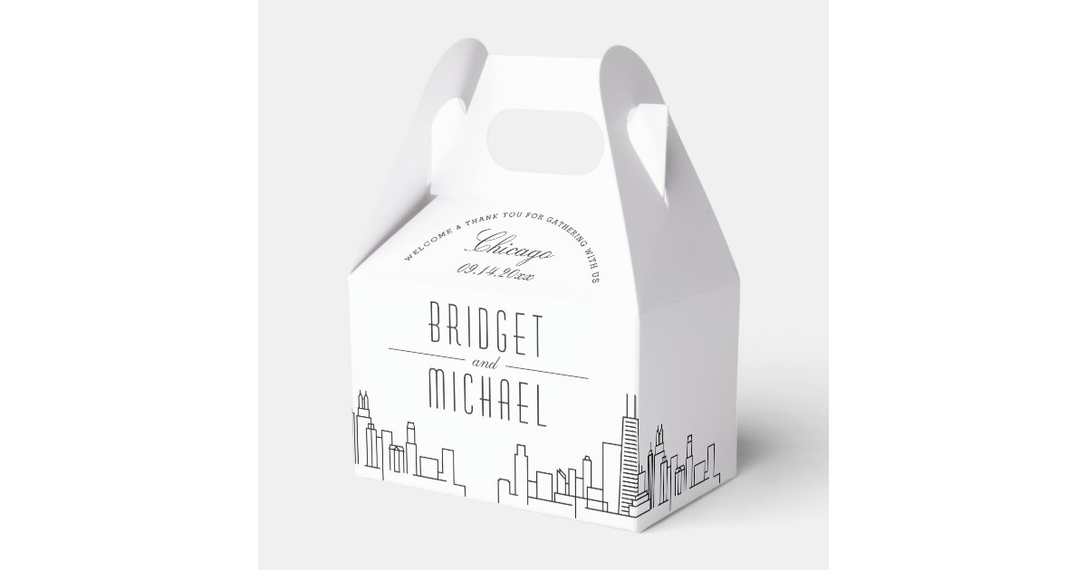 Chicago Wedding | City Skyline Favor Boxes | Zazzle