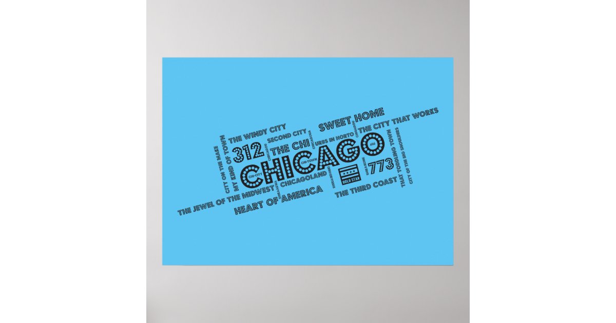Chicago Word Cloud Poster | Zazzle