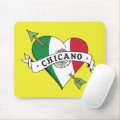 Chicano Tattoo Heart with Mexican Flag Mouse Pad | Zazzle