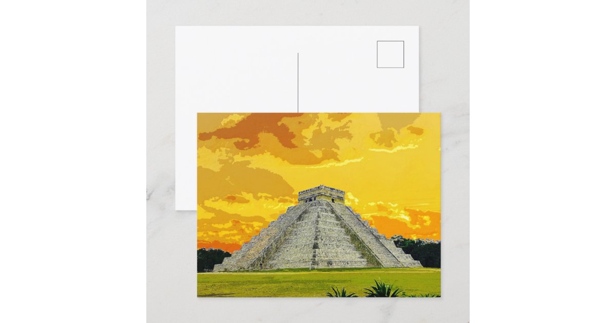 Chichen Itza Mexico Pyramid Ancient Architecture Postcard | Zazzle