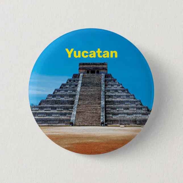 Chichen Itza Pyramid pin button | Zazzle