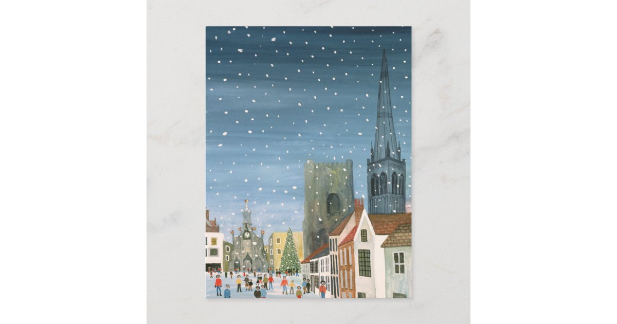 Chichester Cathedral A Snow Scene Postcard | Zazzle