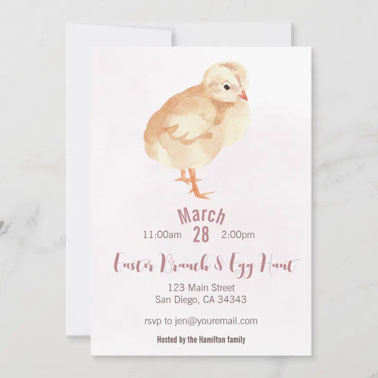 Chick Easter Brunch & Egg Hunt Invitation | Zazzle