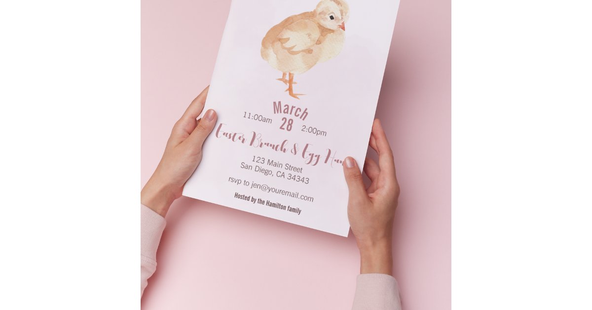 Chick Easter Brunch & Egg Hunt Invitation | Zazzle