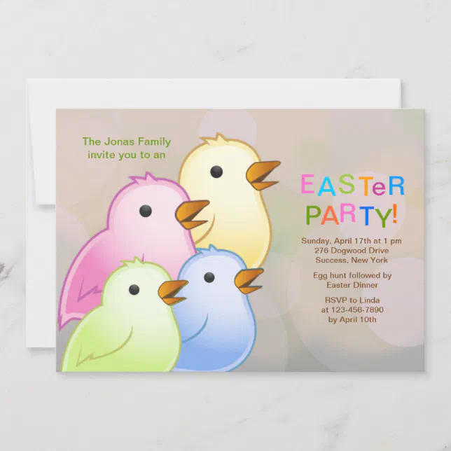 Chick Family Easter Party Invitation | Zazzle