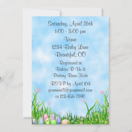 Chick in Basket Easter Baby Shower Invite ~ Girls | Zazzle