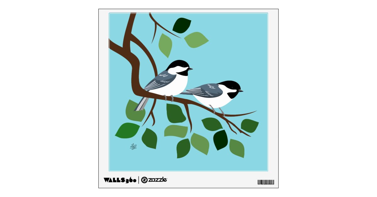 Chickadee Art Wall Decals | Zazzle