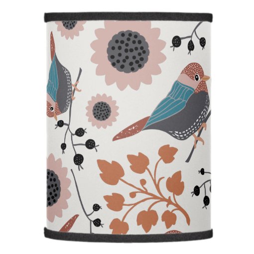 Chickadee Bird And Berry Pattern Floral Design Lamp Shade | Zazzle