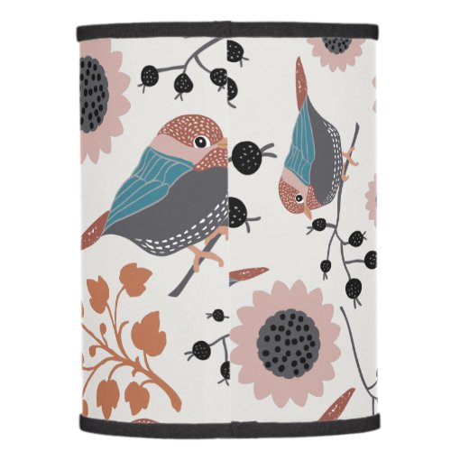 Chickadee Bird And Berry Pattern Floral Design Lamp Shade | Zazzle