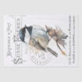 Chickadee Bird French Typography Vintage Decoupage Tissue Paper | Zazzle