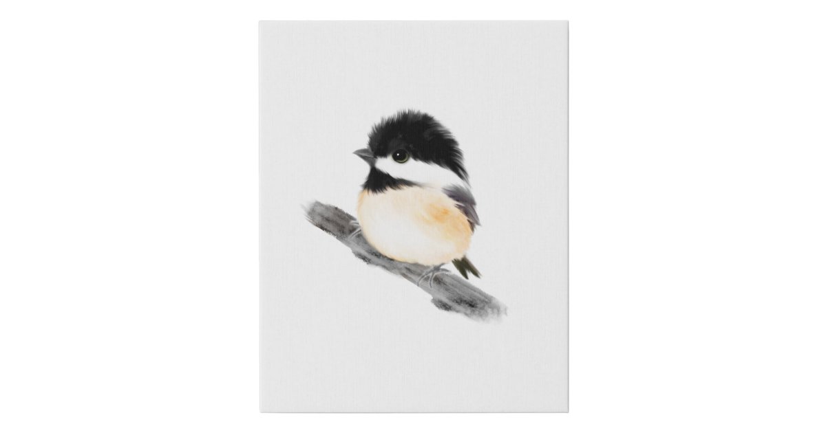 Chickadee Bird Wrapped Canvas Print | Zazzle