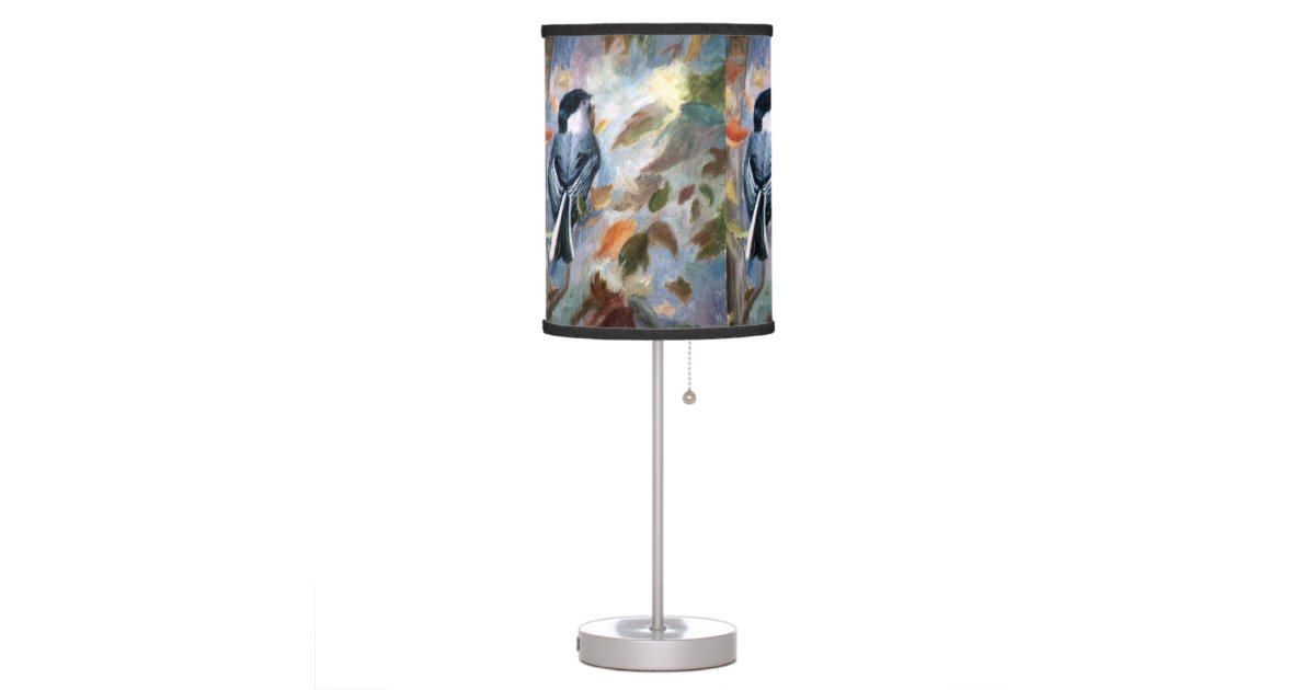 Chickadee In the Fall Table Lamp | Zazzle