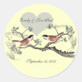 Chickadee Vintage Love Birds Wedding Stickers | Zazzle