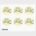 Chickadee Vintage Love Birds Wedding Stickers | Zazzle