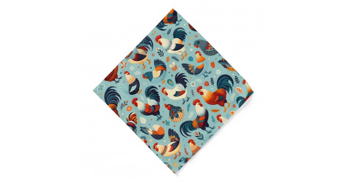 Chicken and Rooster Design Bandana | Zazzle