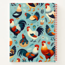 Chicken and Rooster Design Personalise Notebook | Zazzle