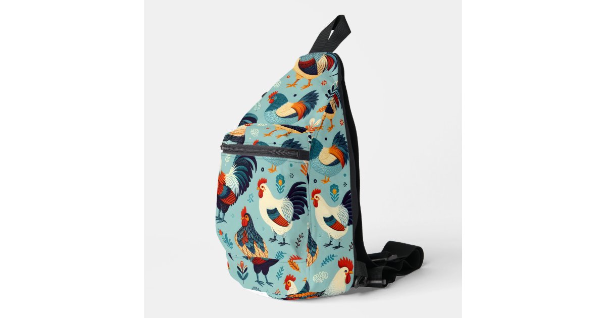 Chicken and Rooster Design Sling Bag | Zazzle